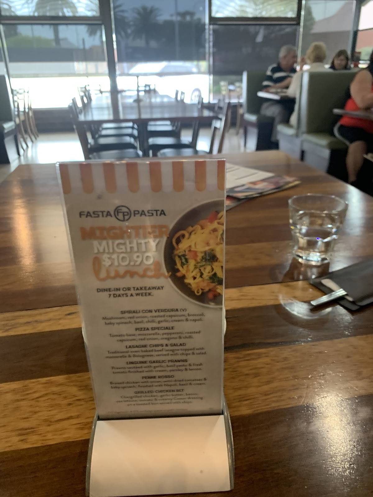Menu at Fasta Pasta restaurant, Port Adelaide