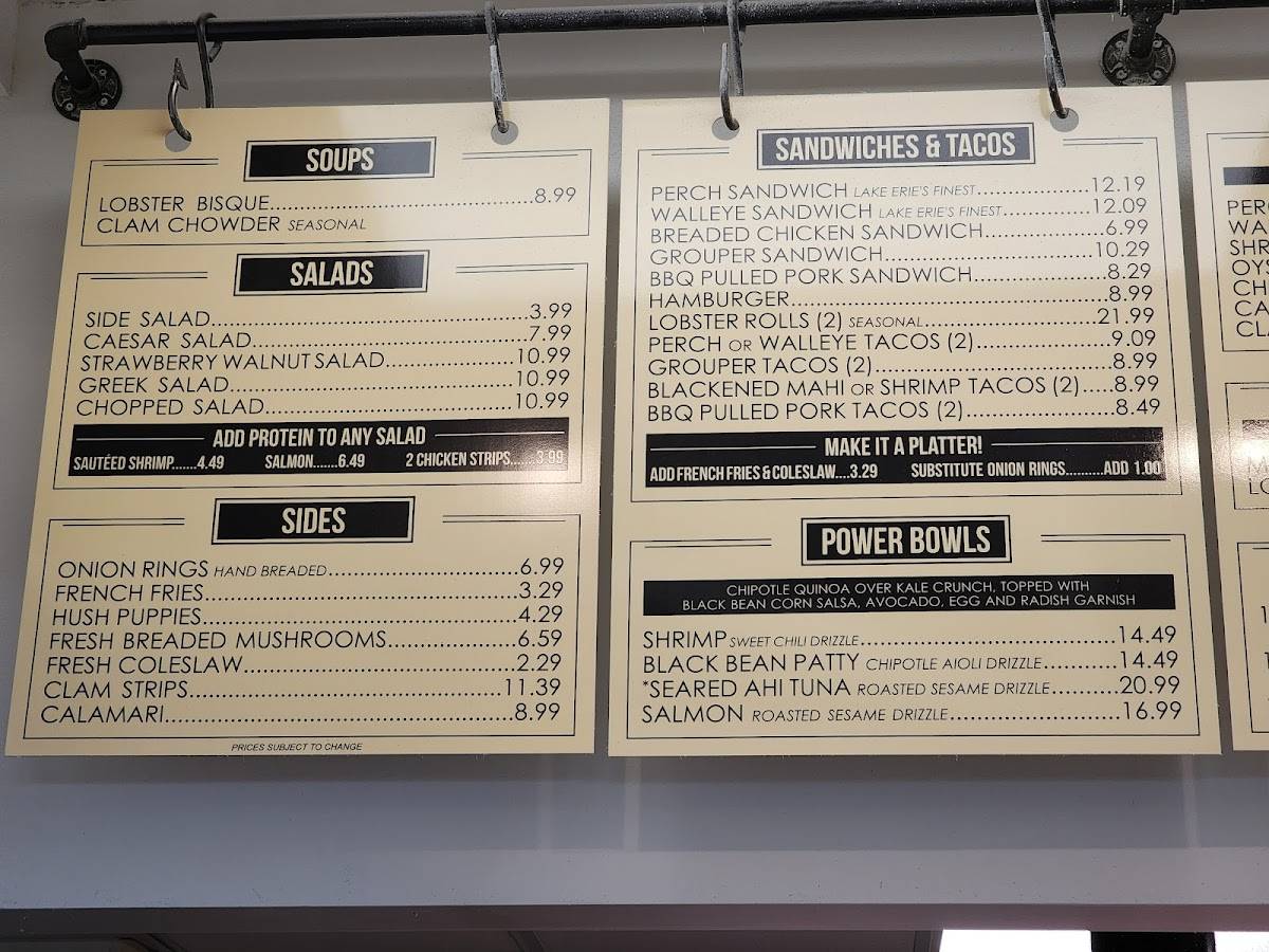 Menu at Jolly Rogers Seafood House restaurant, Port Clinton