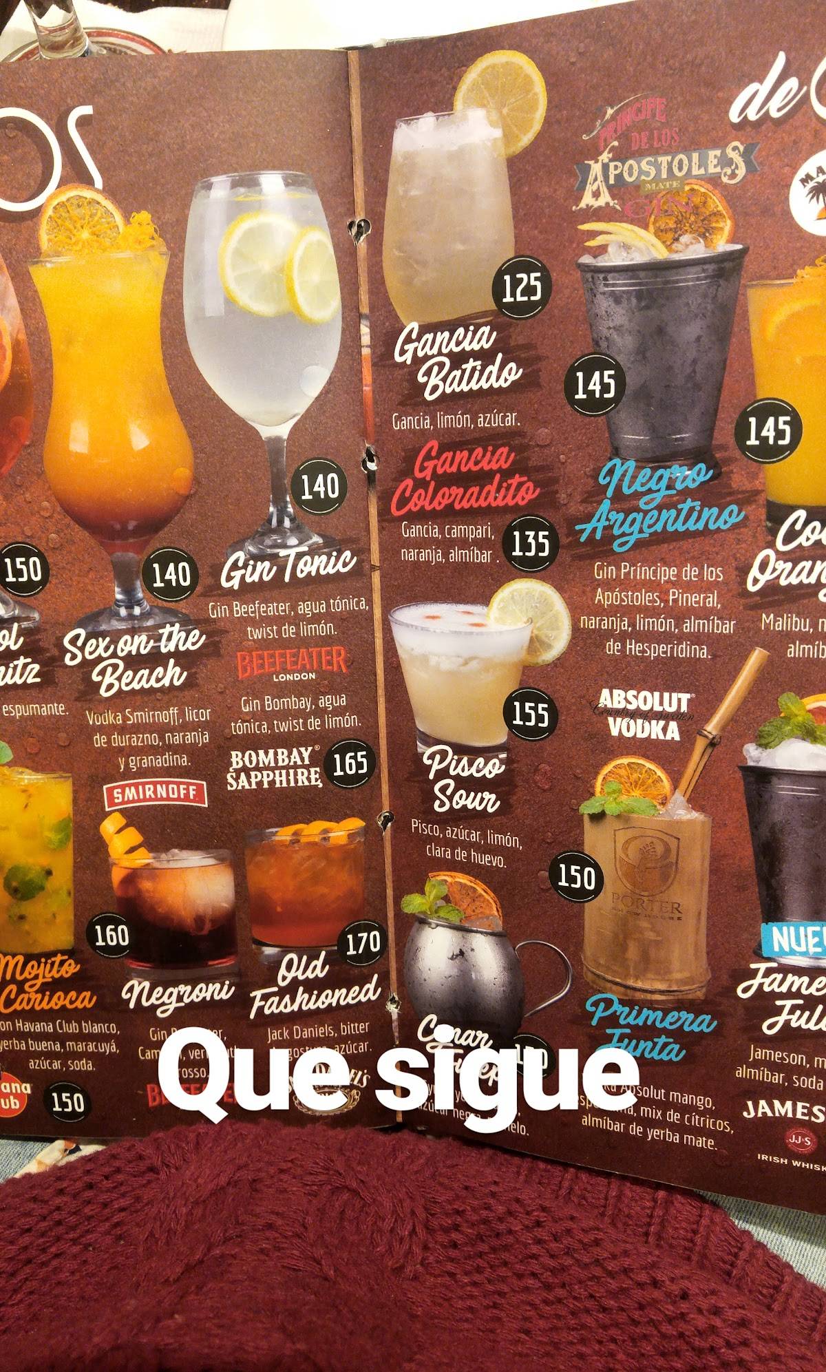 Carta de Porter Brew House Barrio Norte, San Miguel de Tucumán