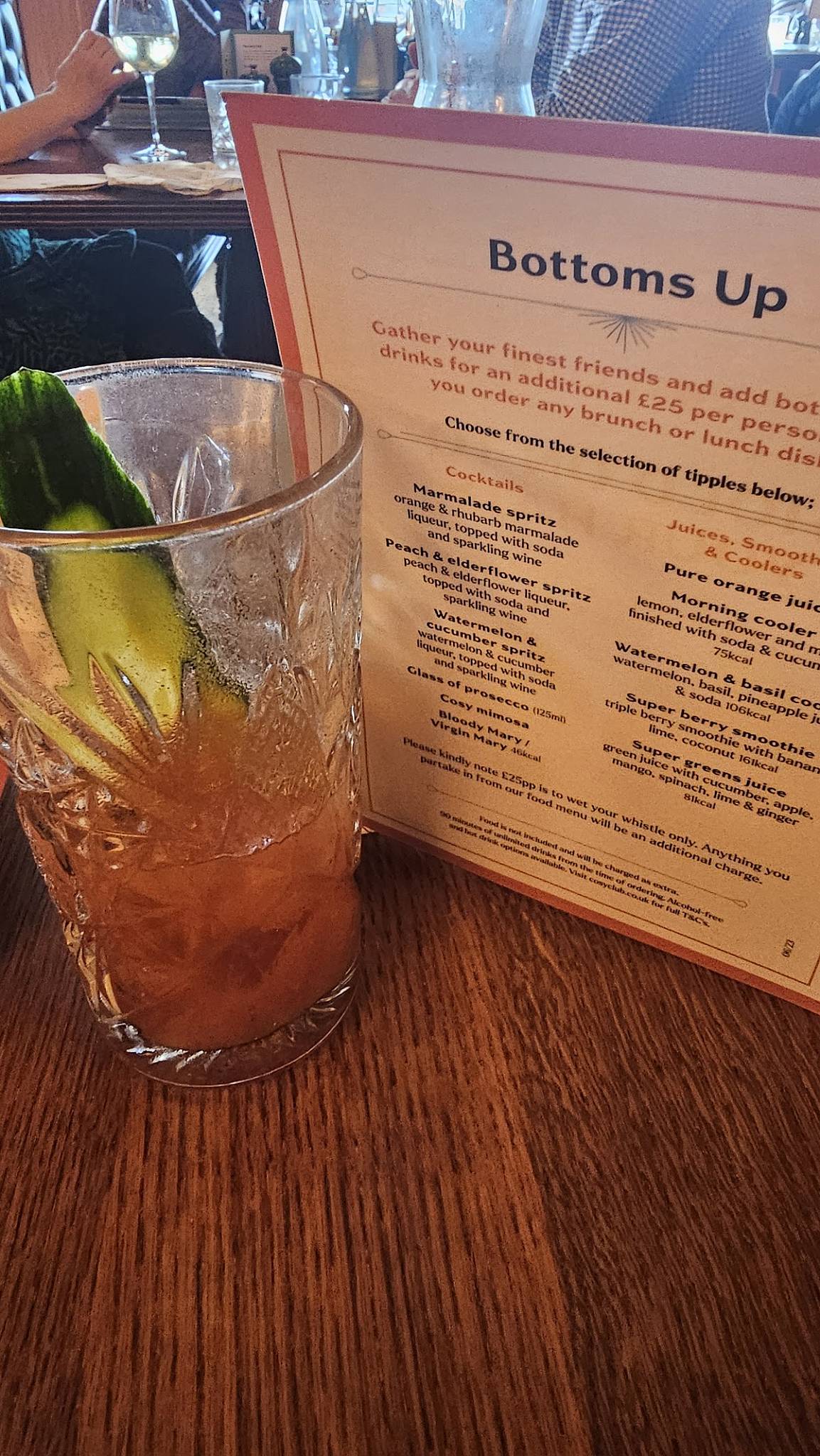 Menu at Cosy Club, Portsmouth