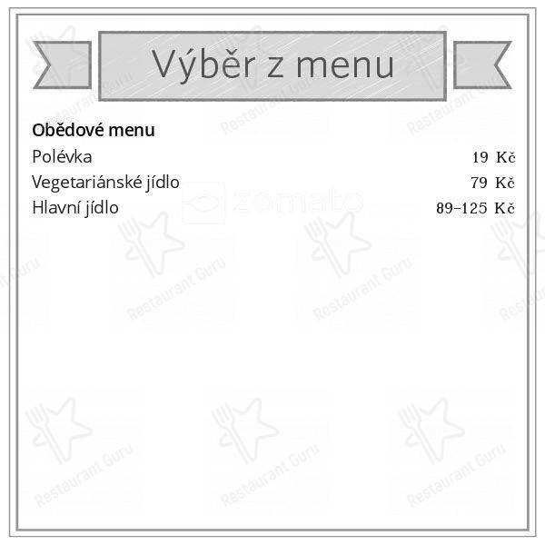 Menu at Prague Gate, Prague