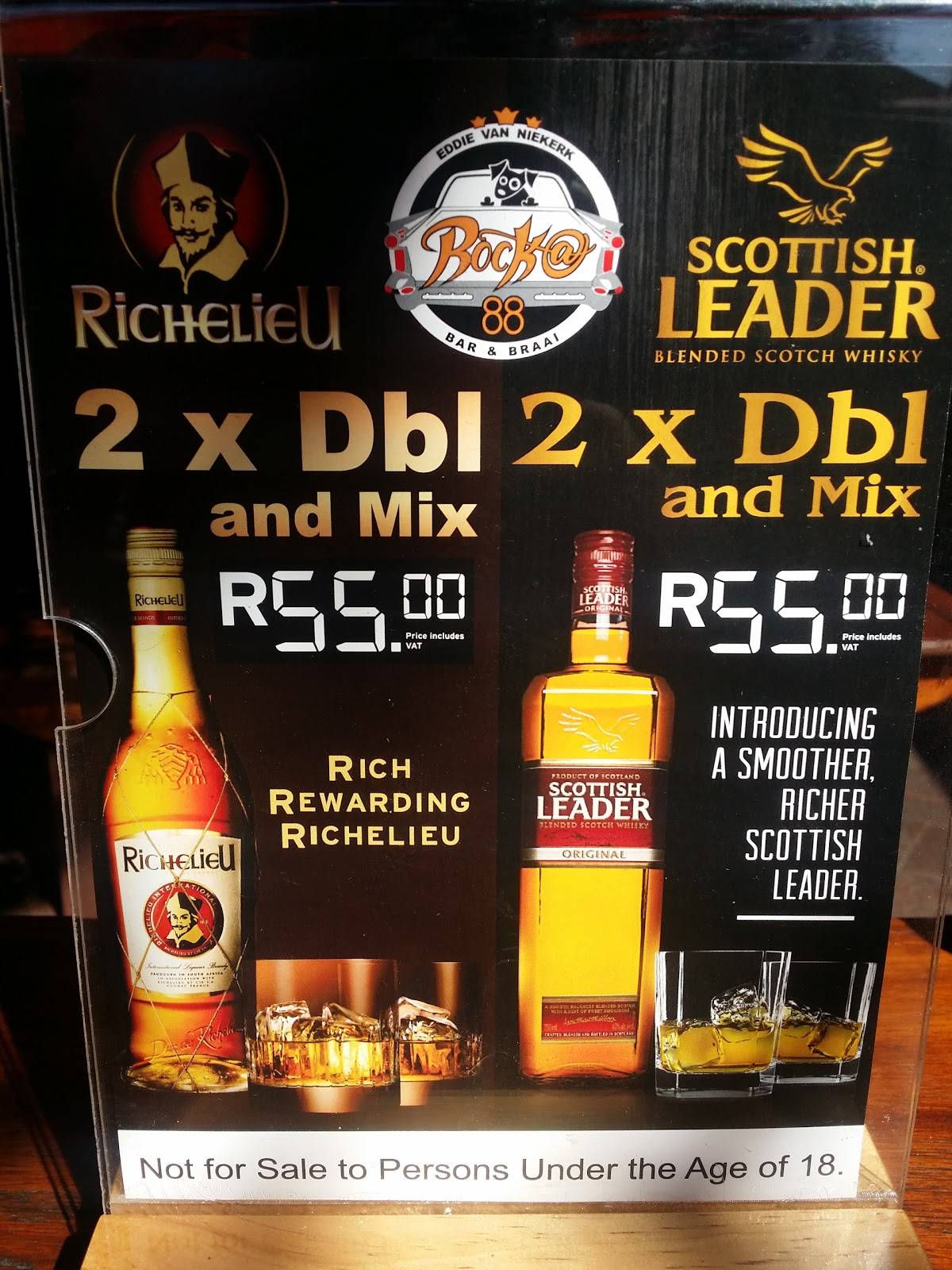 Menu at Rock@88 Lynnwood restaurant, Pretoria