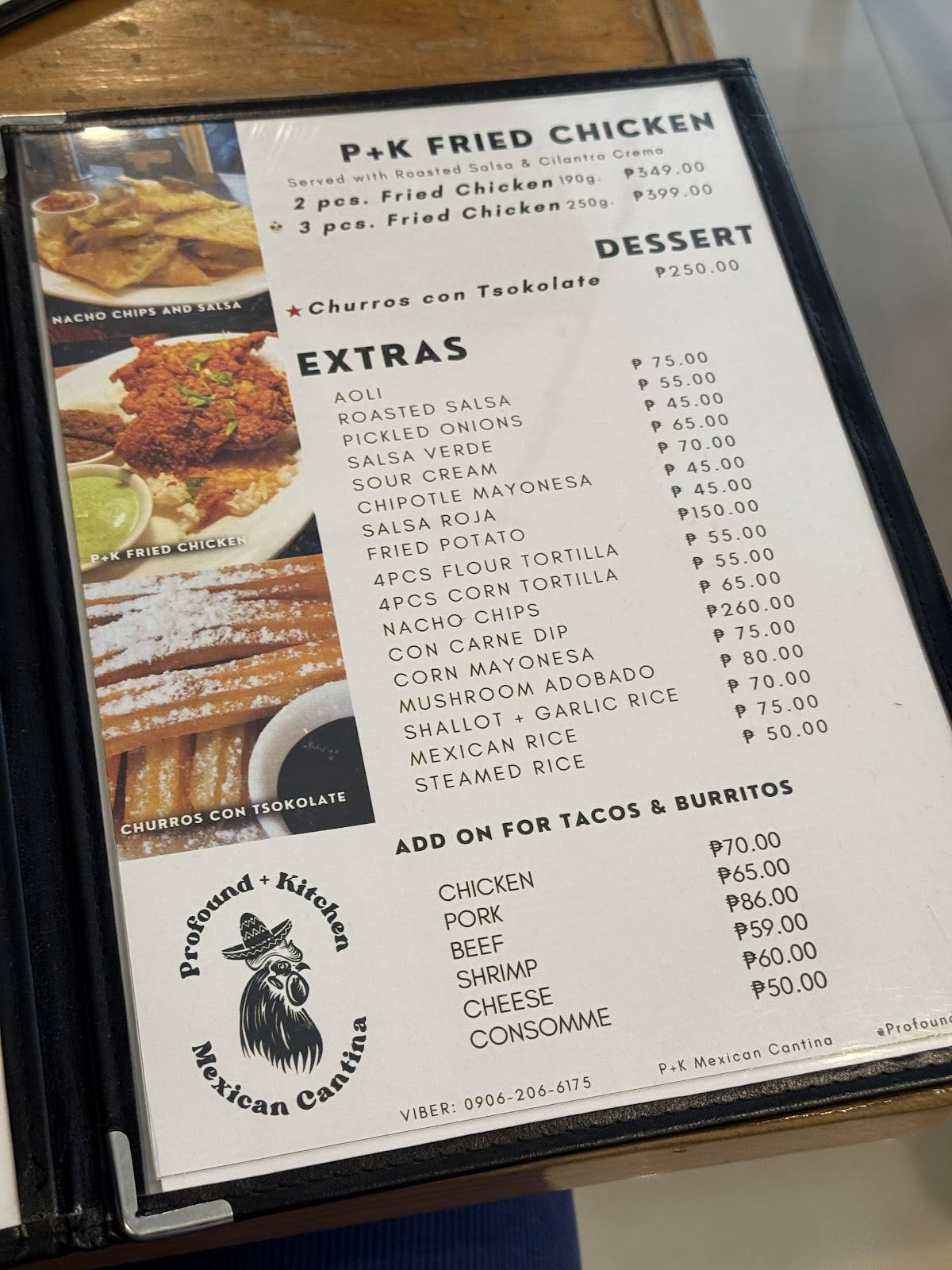 Menu at Profound+Kitchen restaurant, Quezon City