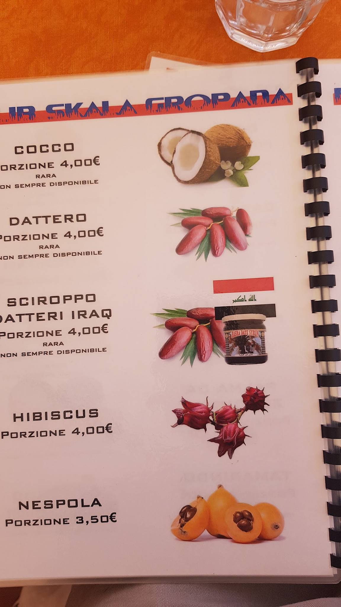 Menu at Pub Skala Gropada, Gropada