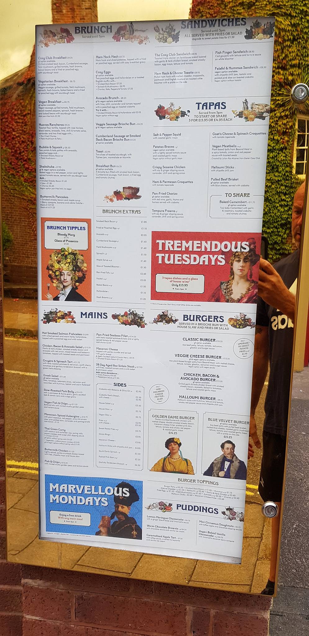 Menu at Cosy Club, Exeter