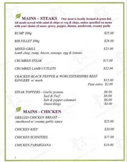 Menu at Fernvale Hotel Motel pub & bar, Fernvale