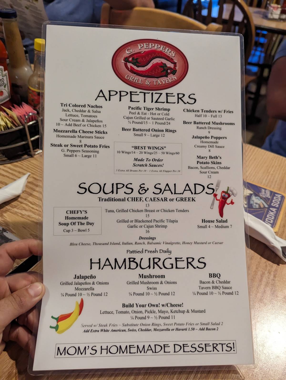Menu at G Peppers Grill & Tavern pub & bar, Citrus Park