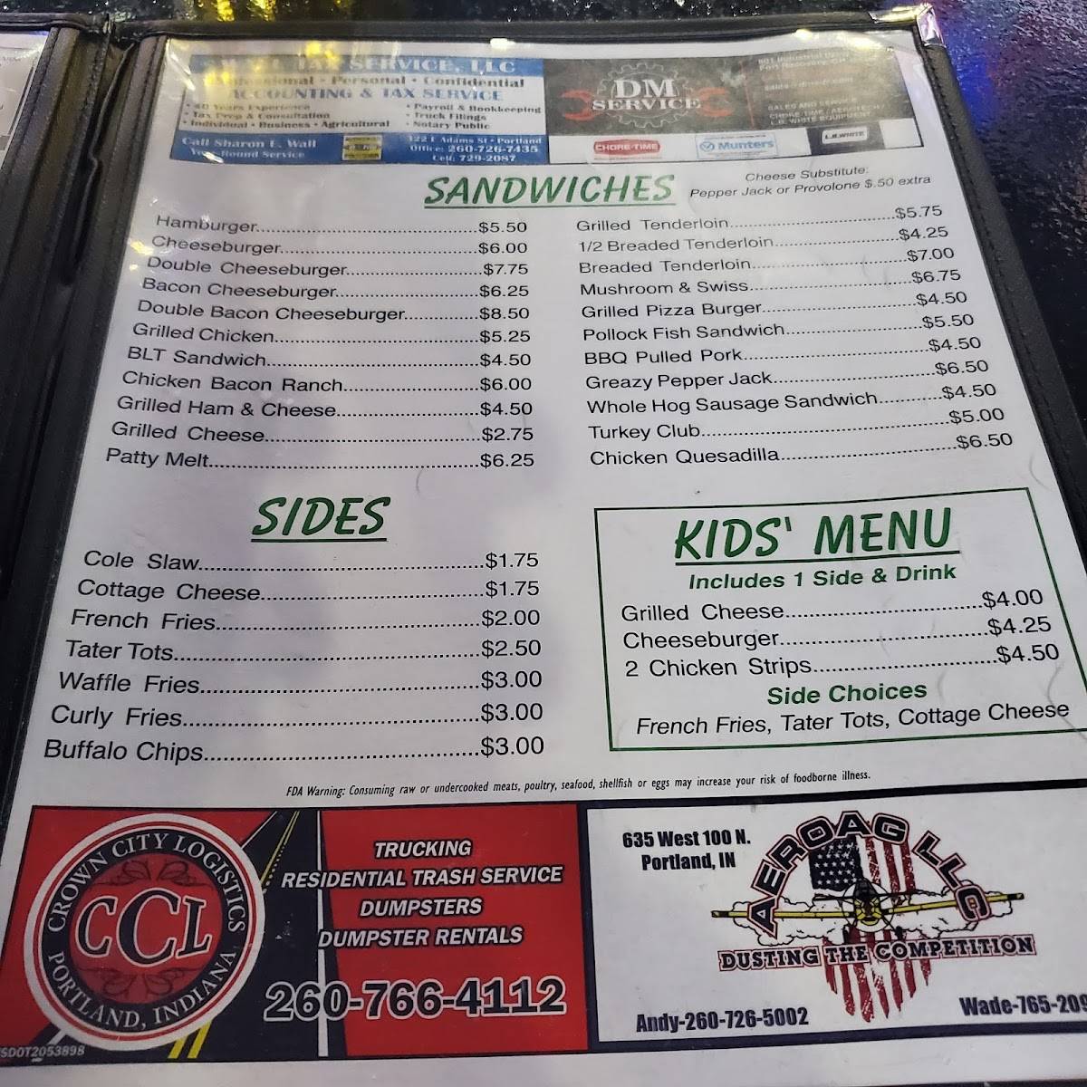 Menu at Greazy Pickle pub & bar, Portland
