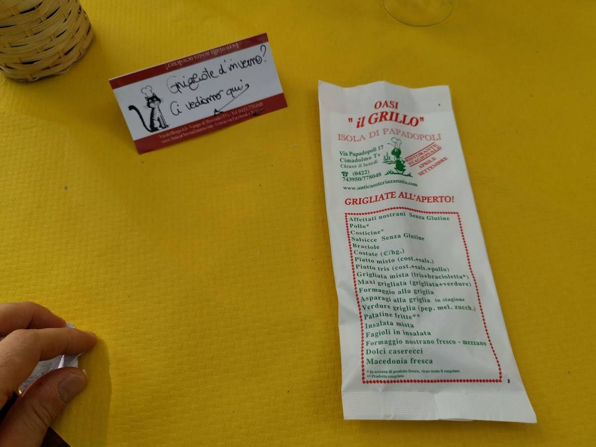 Menu da Il Grillo pub & bar, Cimadolmo, Via Papadopoli