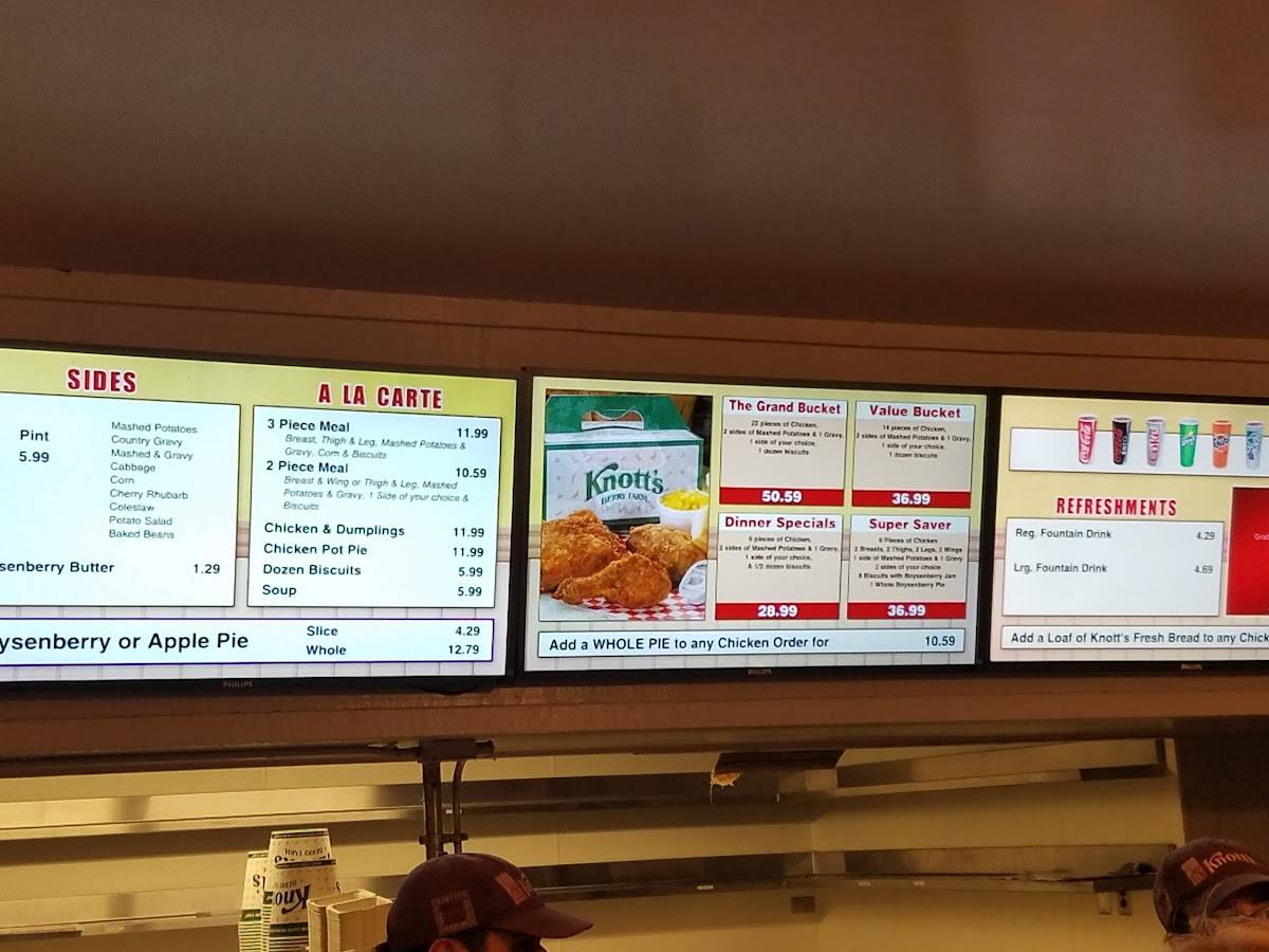 Menu at Knott's Berry Farm Bakery, Buena Park