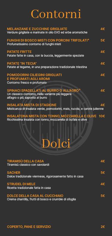 Menu da Le botti pub & bar, Trieste