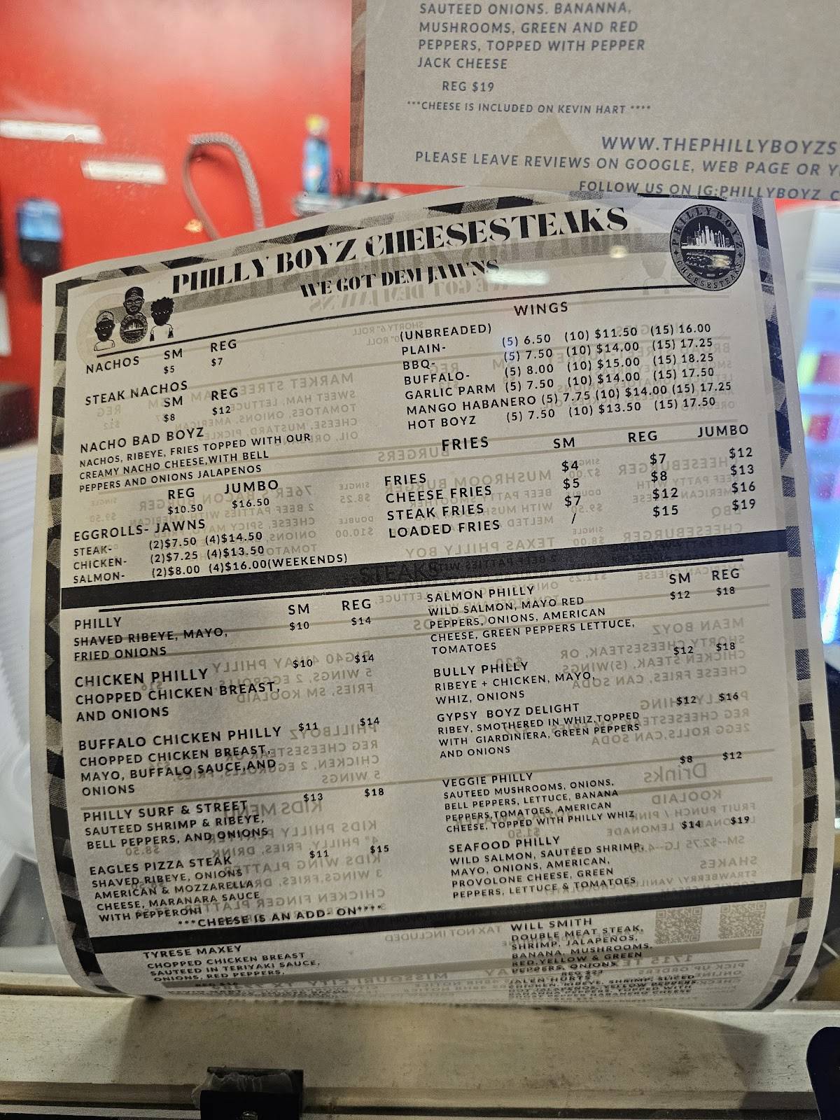 Menu at Philly Boyz Cheesesteaks pub & bar, Missouri City