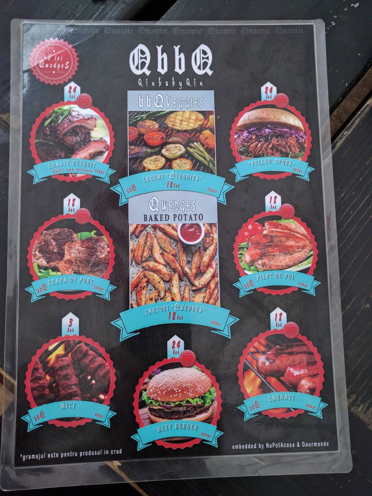 Menu at Quantic Pub, Bucharest