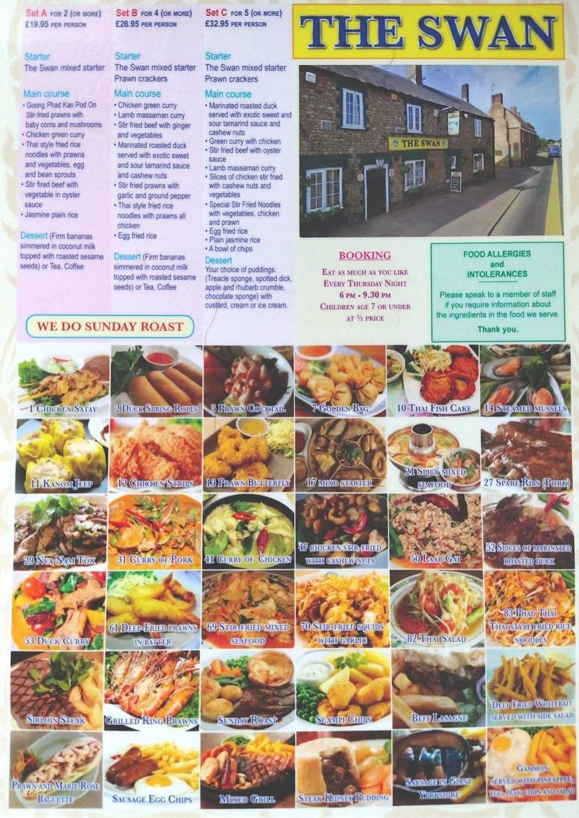 Menu at Swan at Fincham pub & bar, Fincham, 72 High St