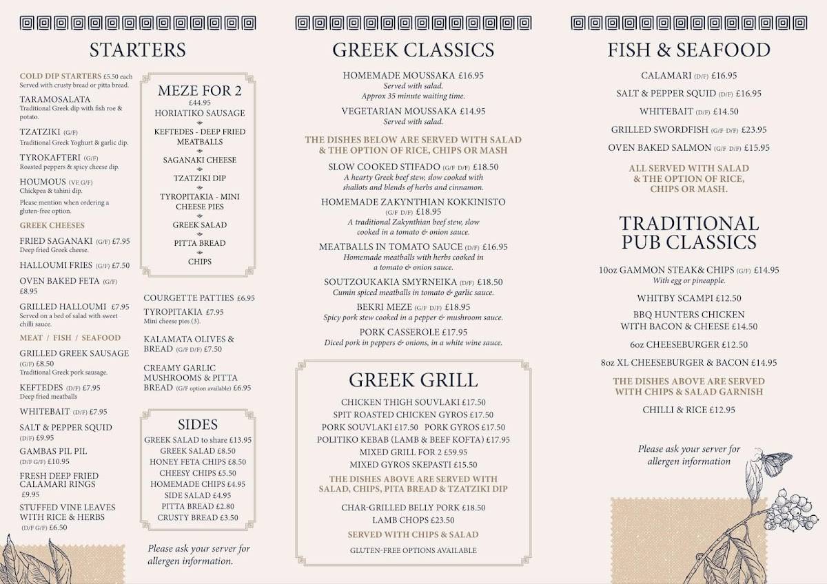 Menu at The Royal Oak Scopwick pub & bar, Metheringham