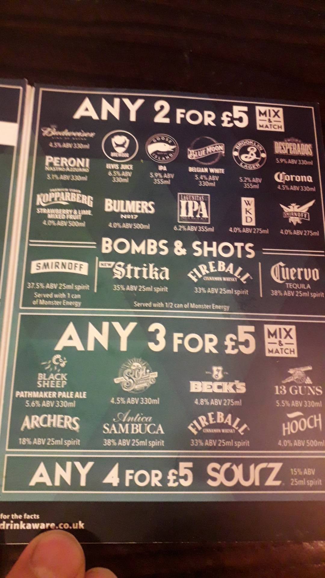 Menu at The Standing Order - JD Wetherspoon pub & bar, Derby Menu at The Standing Order - JD Wetherspoon pub & bar, Derby
