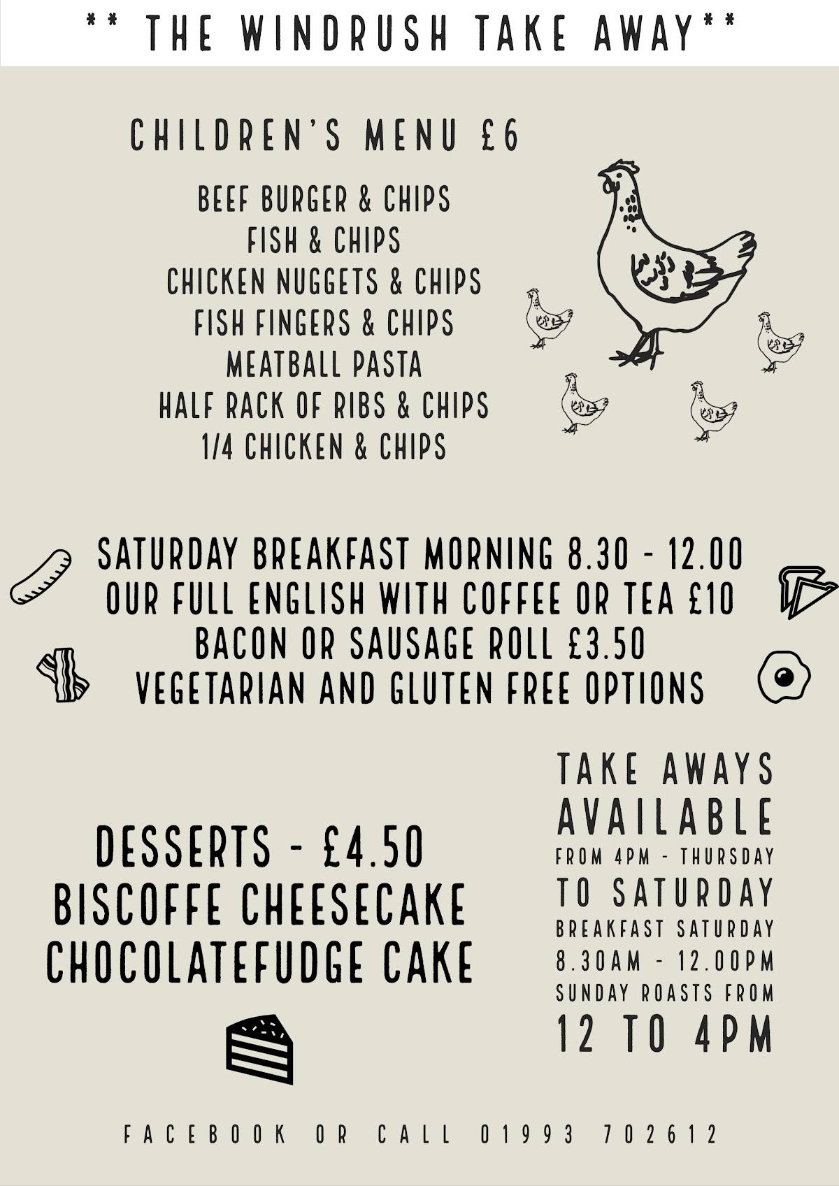 Menu at The Windrush Inn pub & bar, Witney