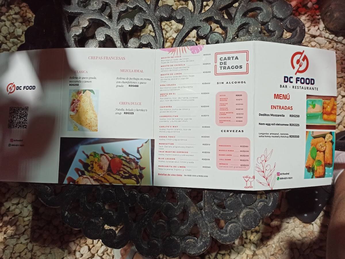 Carta del pub y bar dc food, Santo Domingo Este