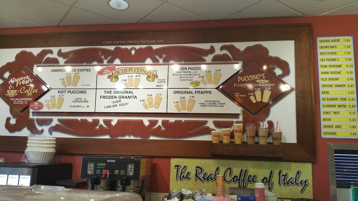 Menu at Puccino's Coffee pizzeria, Harahan, Dickory Ave