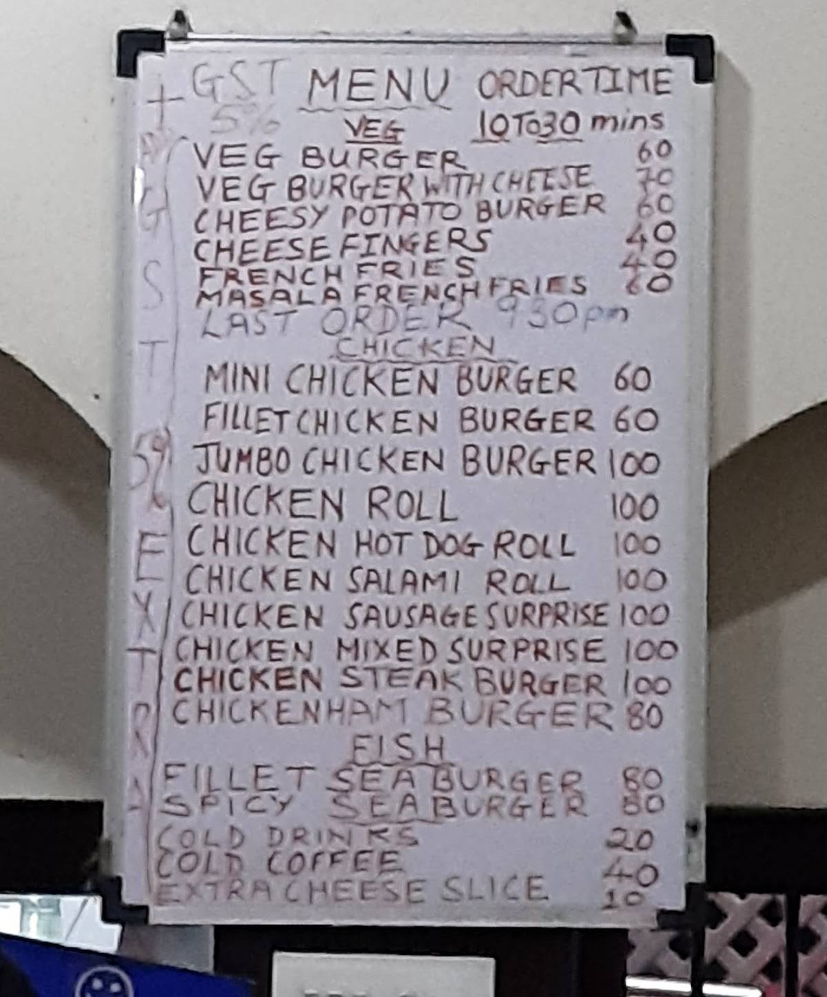 Menu at Burger - Camp Branch, Pune