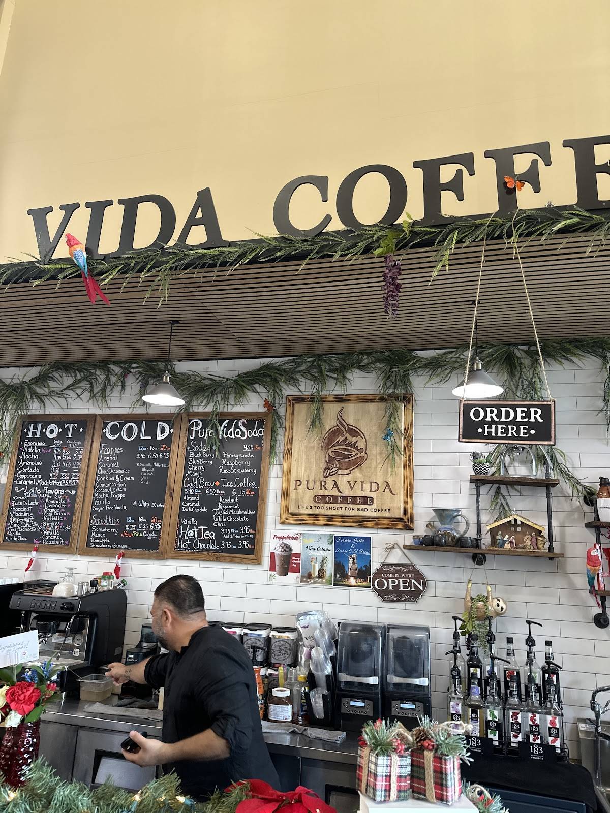 Menu at Pura Vida Coffee, The Woodlands