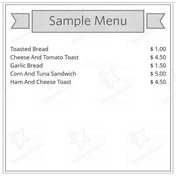 Menu at Pusong Pinoy restaurant, Braybrook
