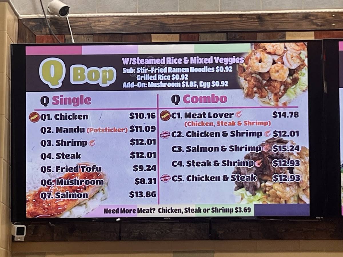 Menu at Q one BBQ & Ramen noodles, Layton