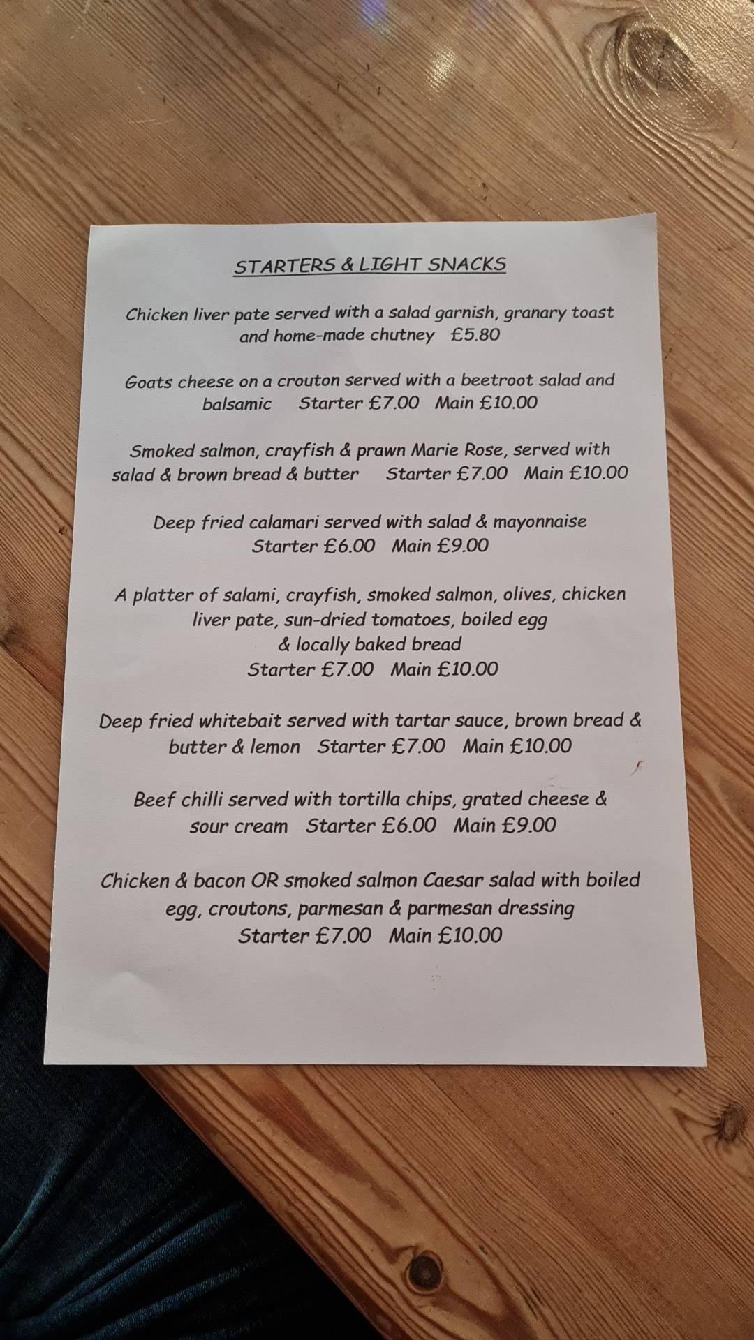 Menu at Qs Coffee Shop & Bistro restaurant, Fakenham