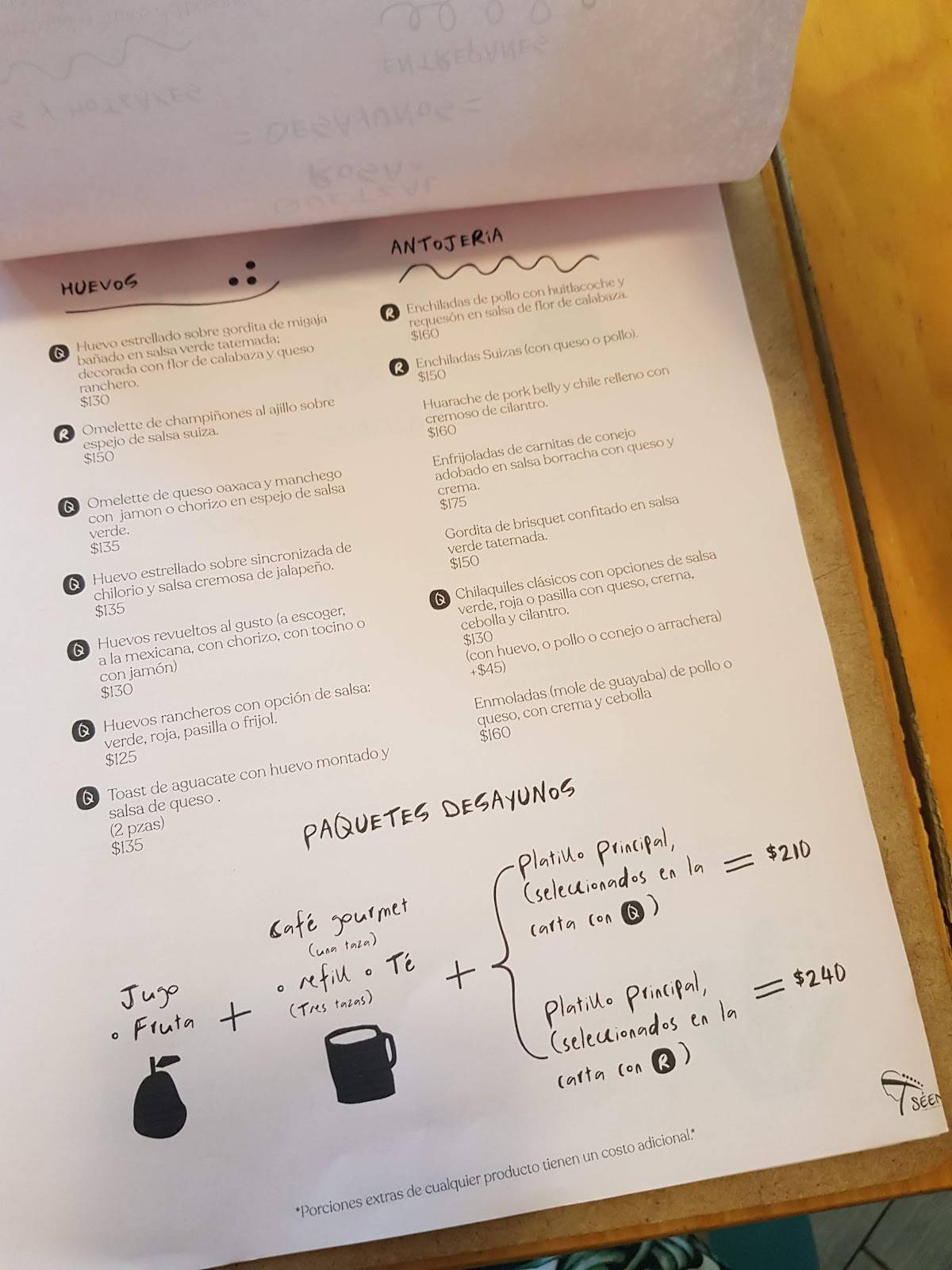 Carta del restaurante Quetzal Rosa, Santiago del Querétaro