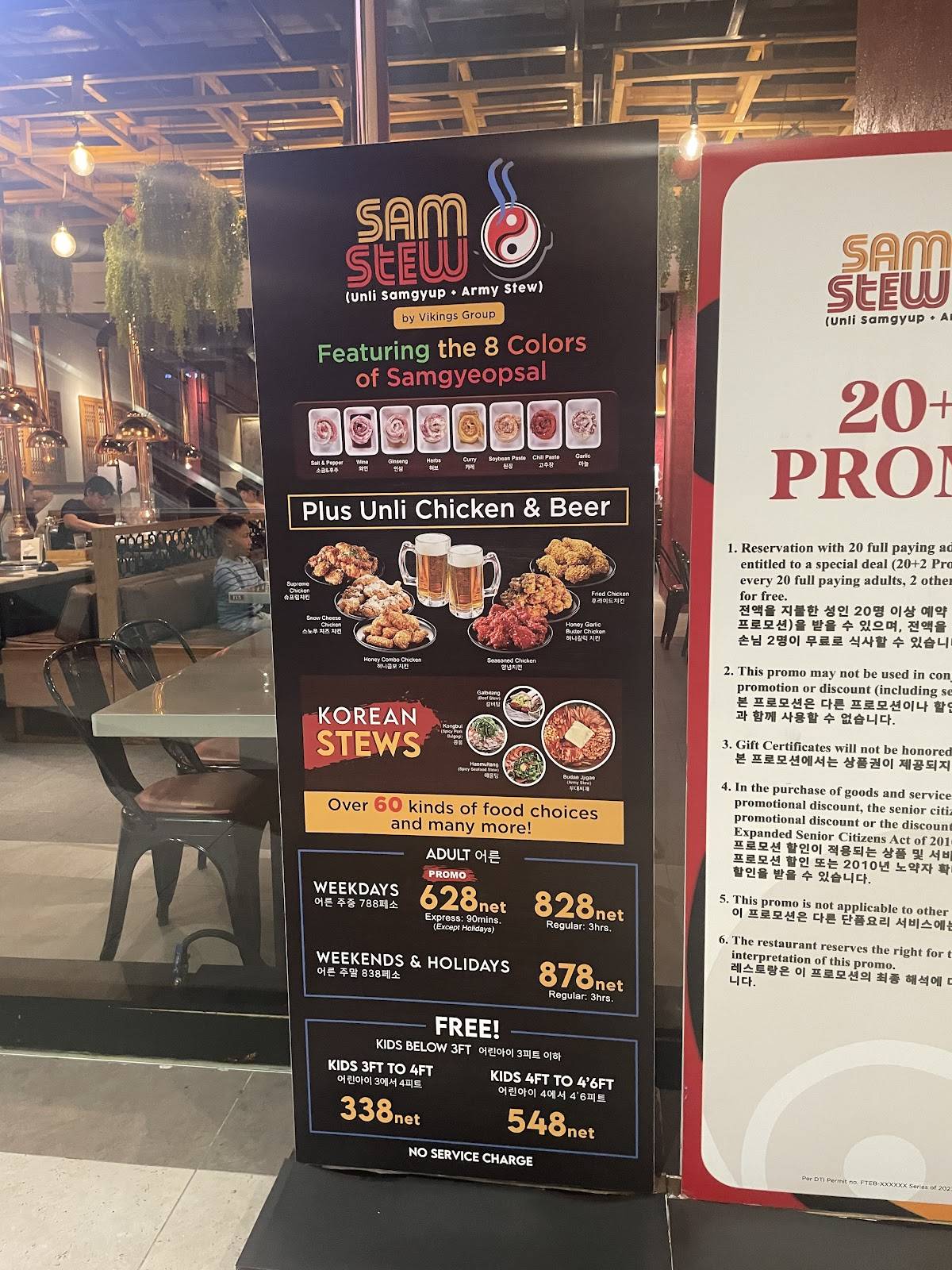 Menu at Sam Stew, Vertis North restaurant, Quezon City, Level 2 KTown