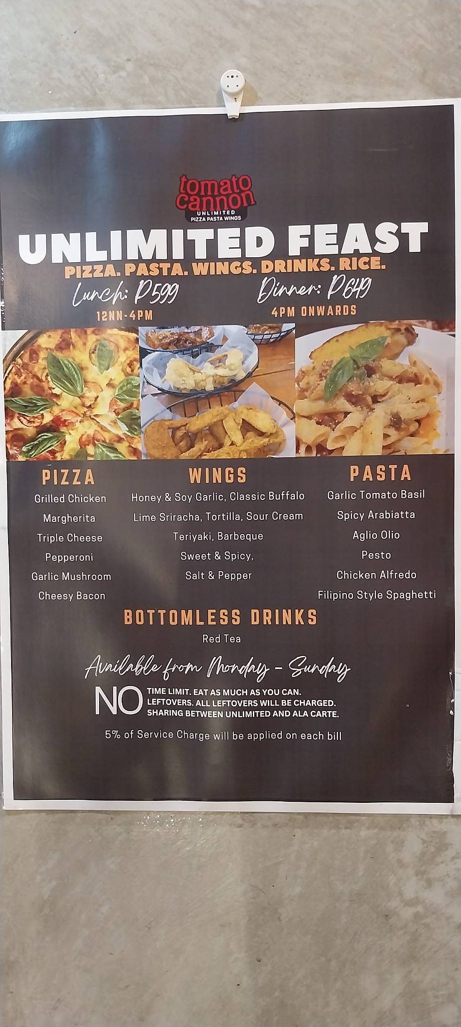 Menu at Tomato Cannon - Maginhawa Branch restaurant, Quezon City