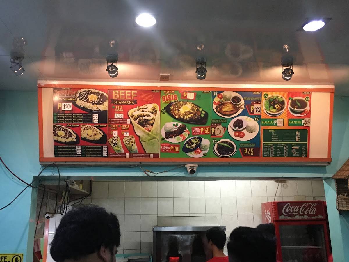 Menu at Tri Mo Shawarma Co. restaurant, Quezon City