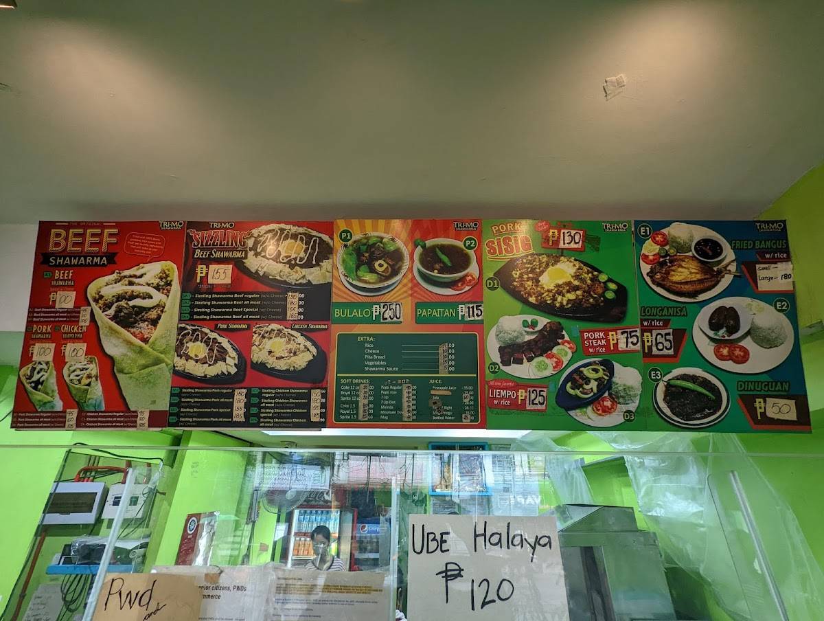 Menu at Tri Mo Shawarma Co. restaurant, Quezon City