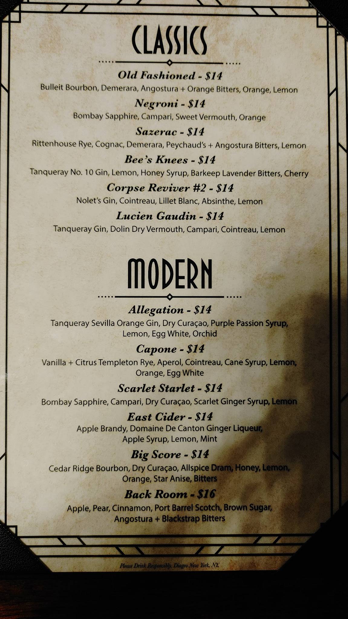 Menu at Quinton's Bar & Deli, Des Moines