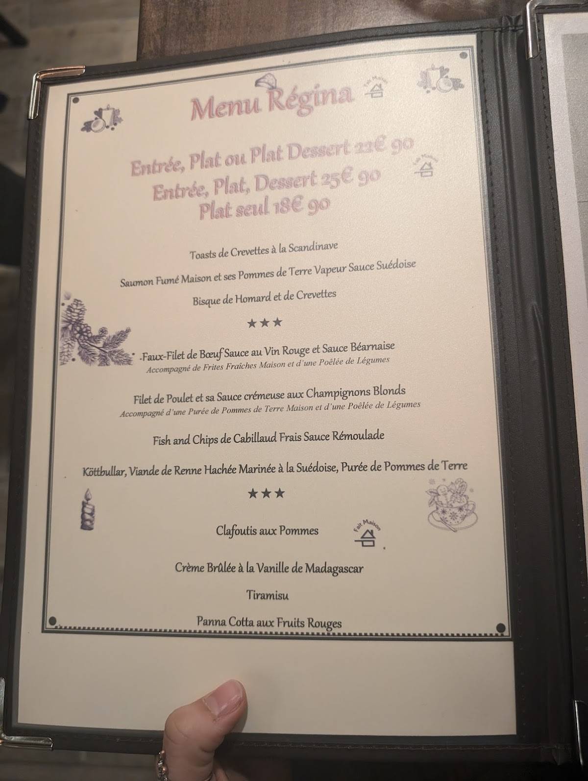 Menu au REGINA Restaurant Bar Glacier Salon de Thé, Castres