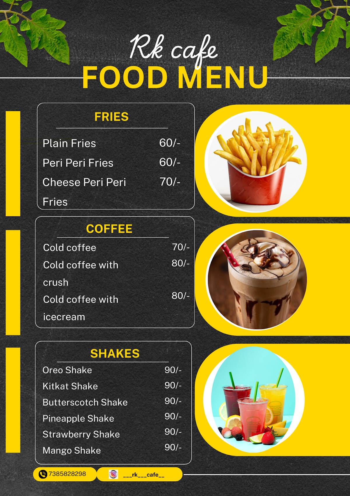 Menu at RK CAFE, Washim