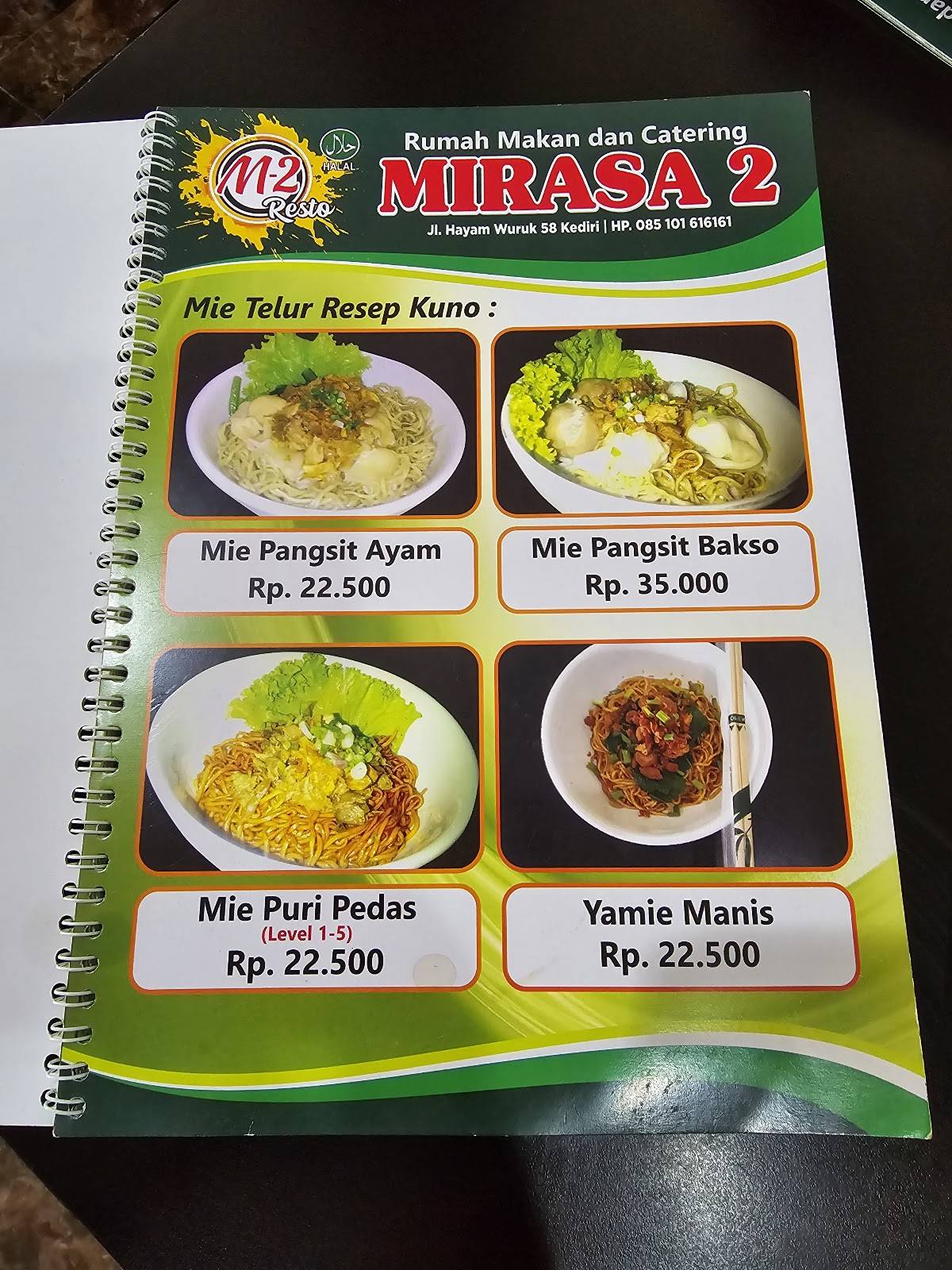Menu at RM MIRASA 2 restaurant, Kediri