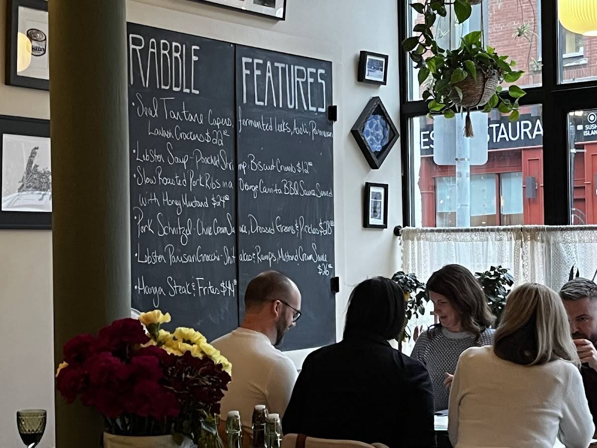 Menu at Rabble pub & bar, St. John's