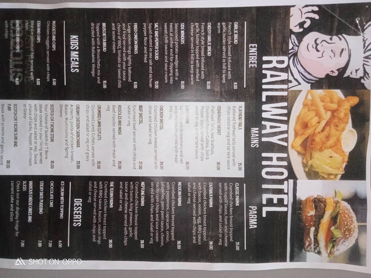 Menu at Railway Hotel Boort pub & bar, Boort
