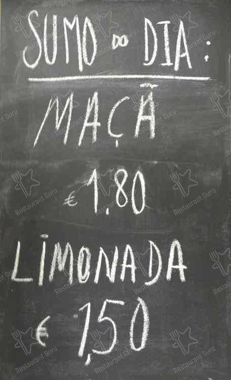 Menu at Raio Laser fast food, Lisbon, Rua Pinto Ferreira