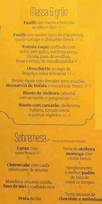 Menu at Ramona restaurant, São Paulo