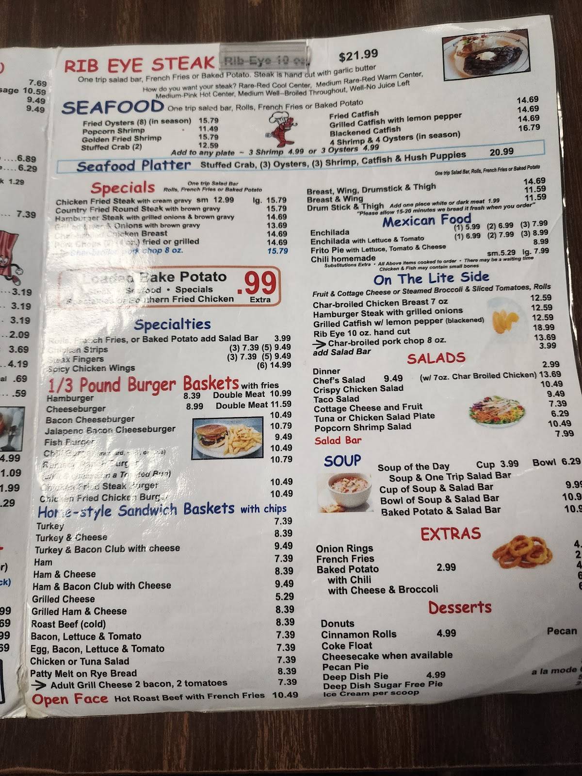 Menu at Ramsey's Victoria restaurant, Victoria, N Navarro St