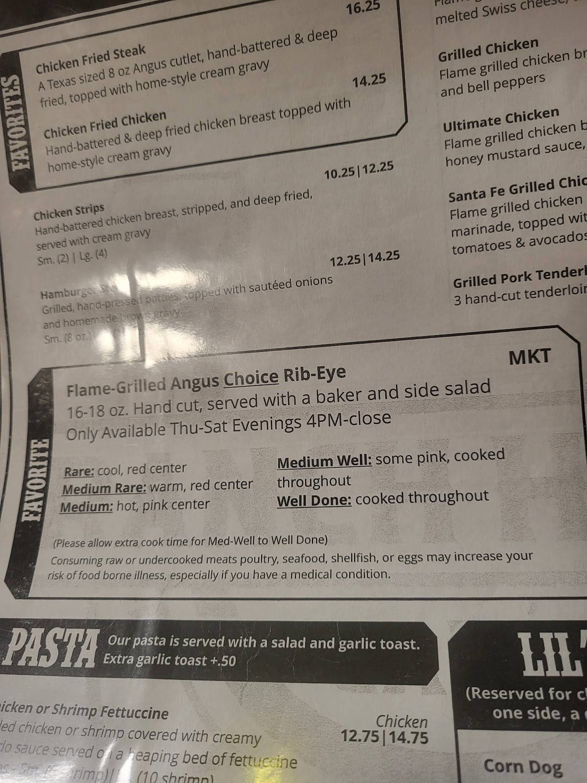 Menu at Ranch Hand Cafe, Cleveland, Highway 321