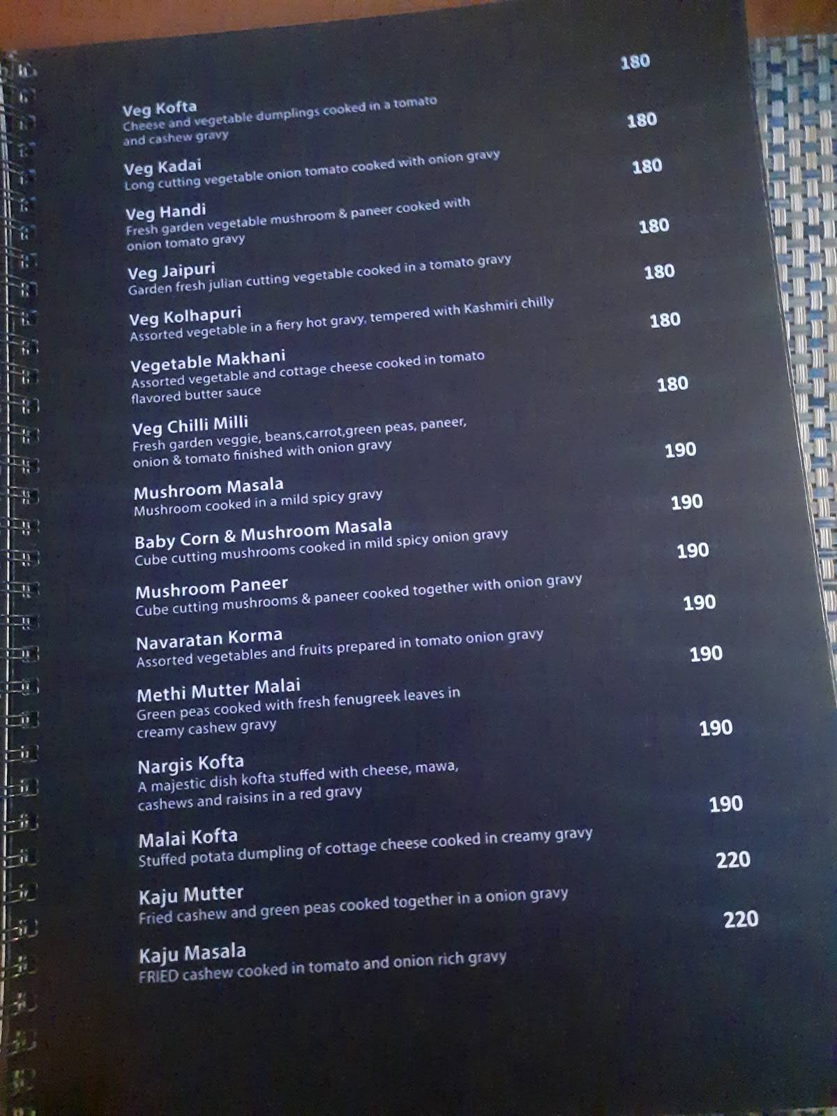 Menu at The Tawa Punjab - Manipal, Manipal