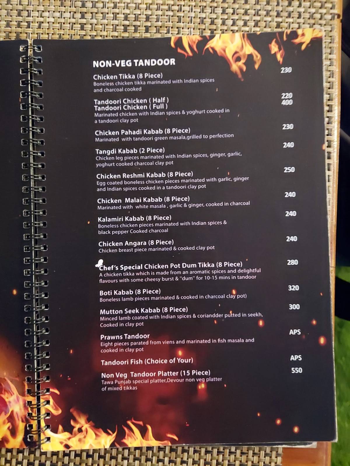 Menu at The Tawa Punjab - Manipal, Manipal