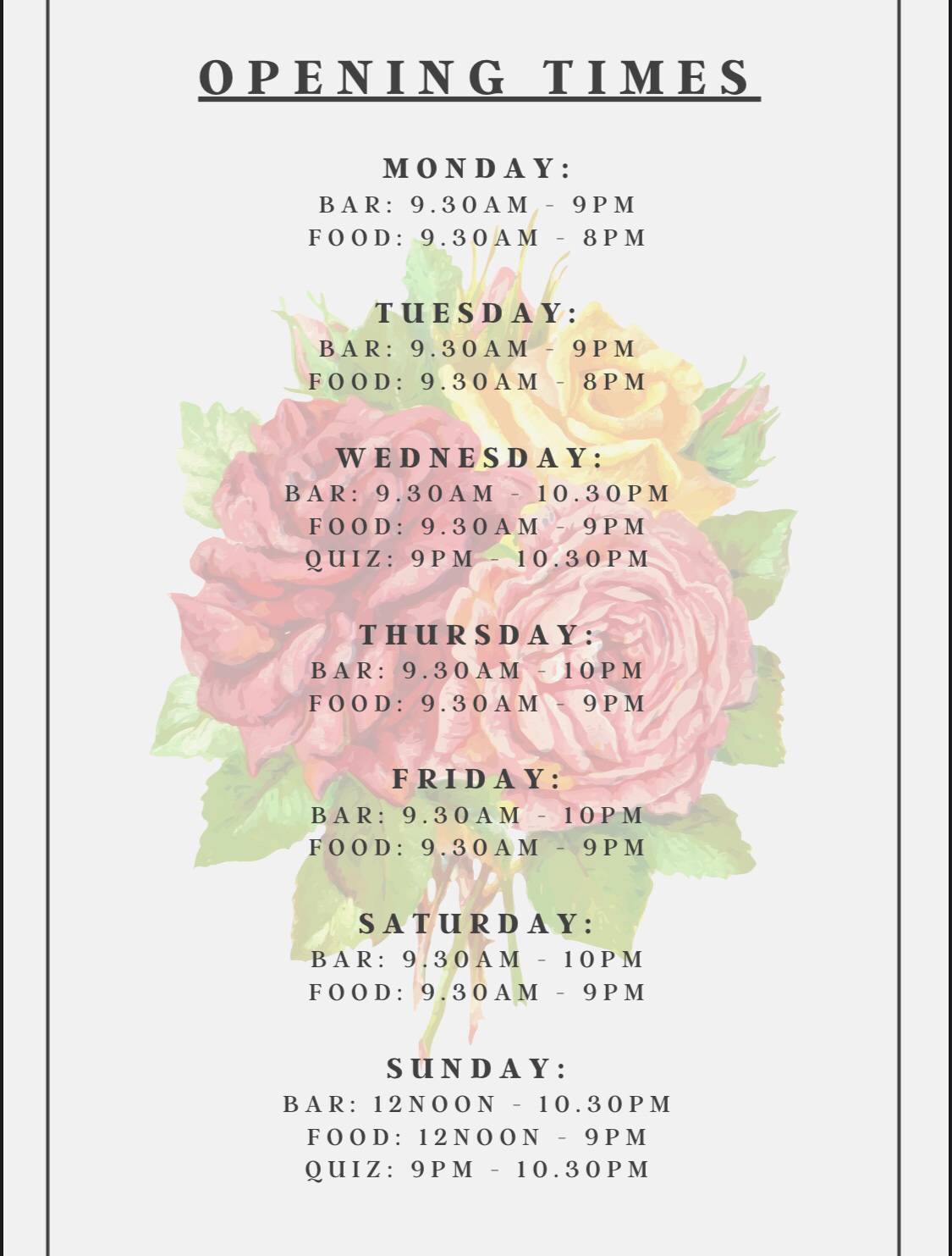 Menu at The Larch Farm pub & bar, Ravenshead
