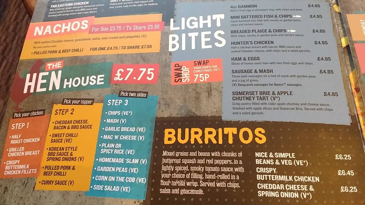 Menu at Red Hawk pub & bar, Brough