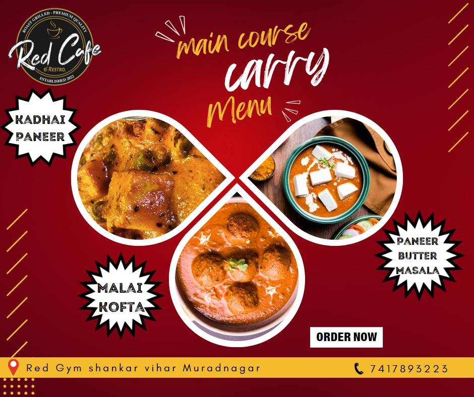 Menu at Red cafe and restaurant, Muradnagar