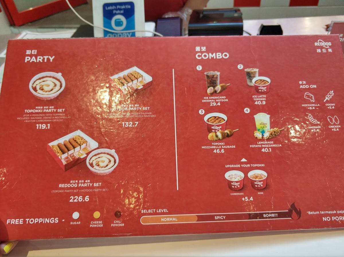 Carta del restaurante Reddog - Lippo Mall Puri, Yakarta