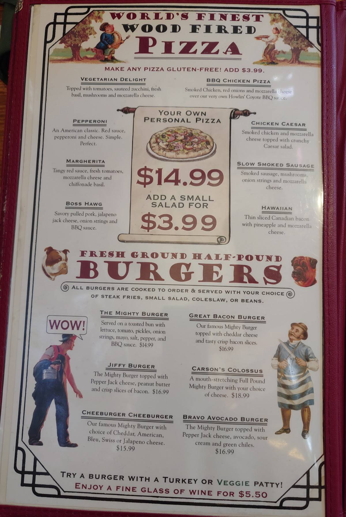 Menu at Red's Old 395 Grill BBQ, Carson City